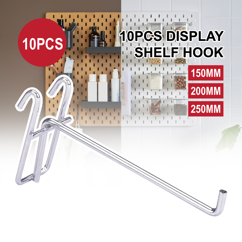 6Inch 8Inch 10Inch 10PCs Display Panel Shelf Hook 15cm 20cm 25cm Steel ...