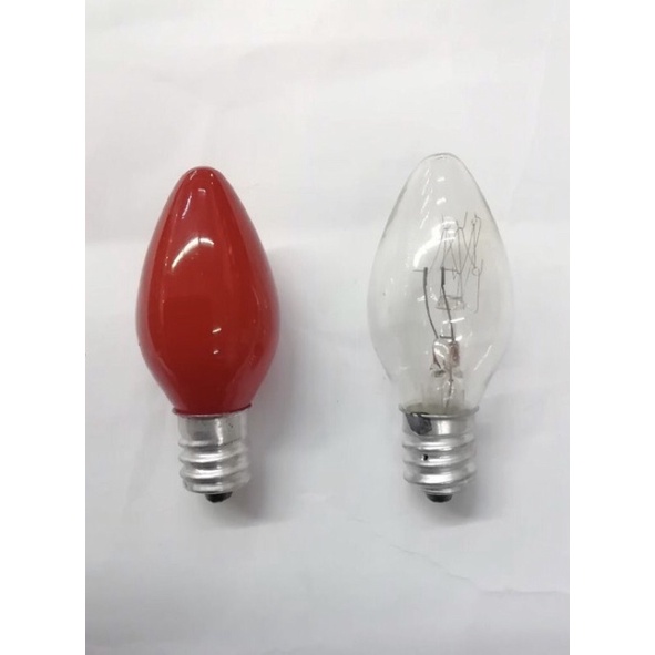 CHILI Candle Bulb E12 240V ( RED / CLEAR ) Filament Incandescent Lamp ...