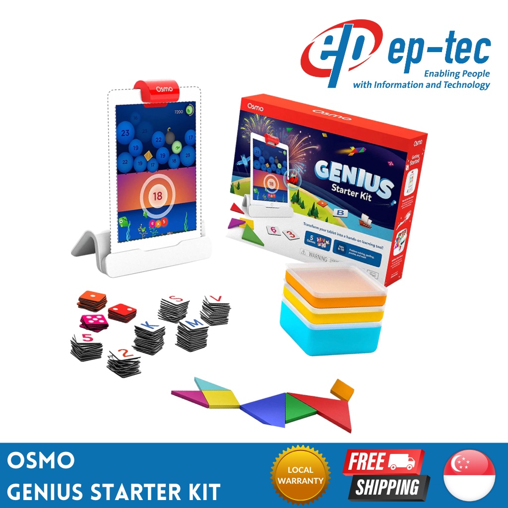 Osmo Genius Starter Kit for iPad 5 Hands-On Learning Games for Kids ...