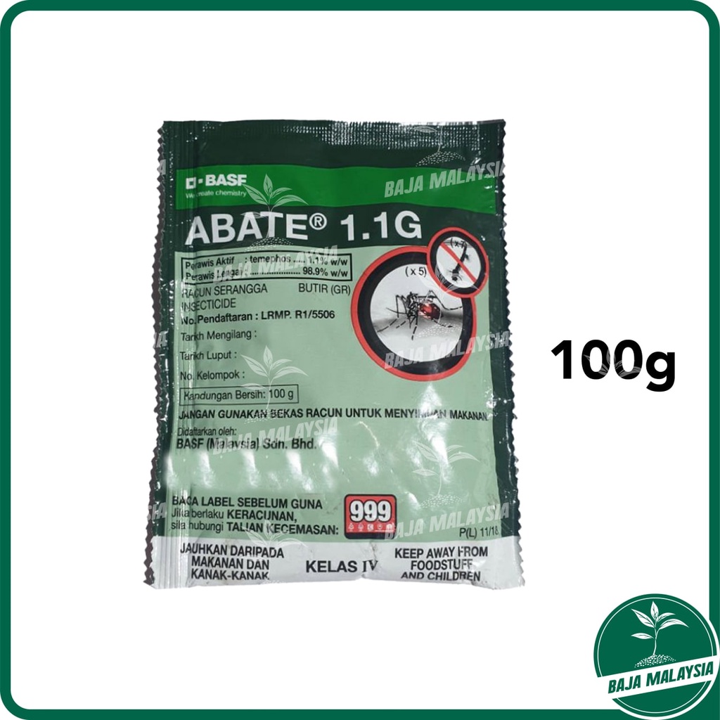 BASF Abate 1.1G 100G Temephos 1.1% Aedes Mosquito Larva Killer Racun Serangga Ubat Jejentik ...