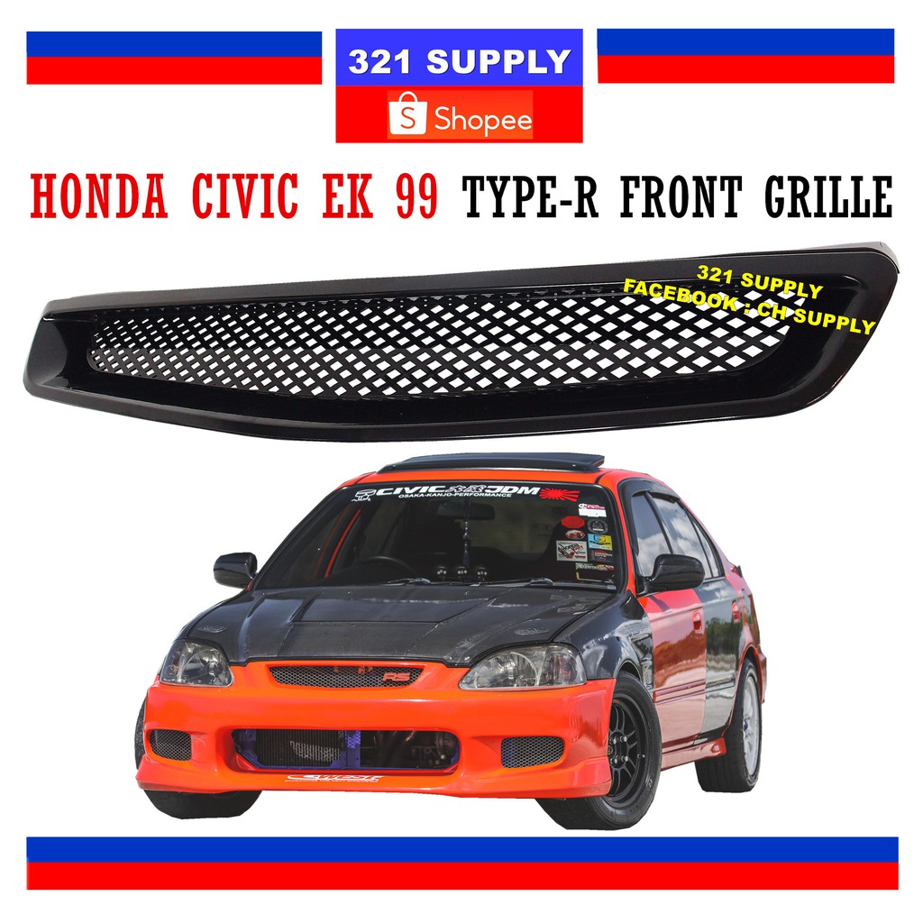 Honda Civic EK99 Ej99 EJ EK9 FRONT Grill // ABS Front Hood Grill Grille ...