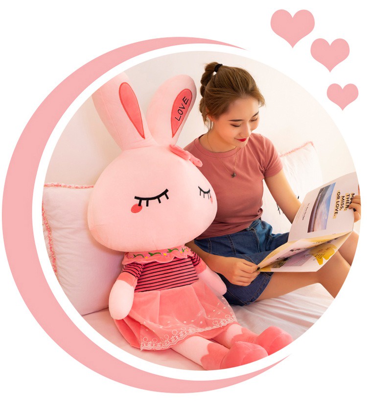 JOJOY Long Leg Rabbit Plushie Patung Arnab Cute Comel For Girl Pink ...