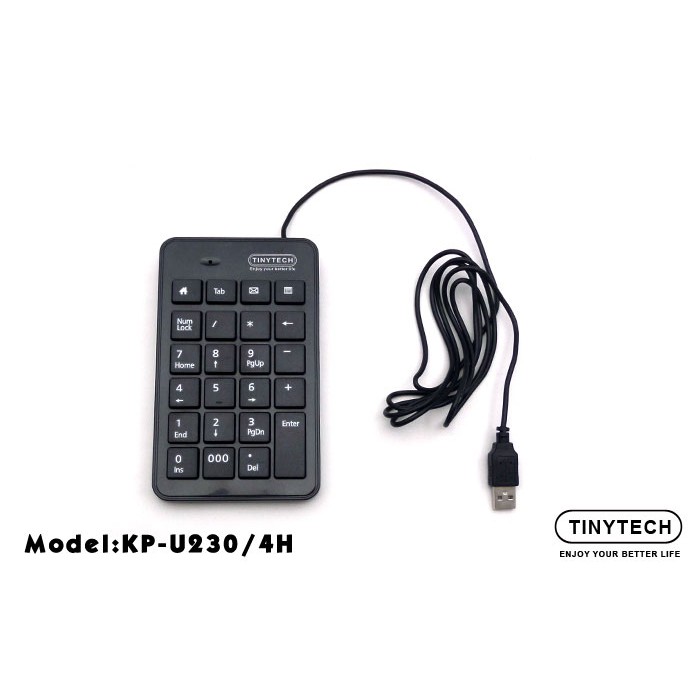 Tinytech USB Numeric Keypad Mini Number Pad Numpad 23 Keys Keyboard ...