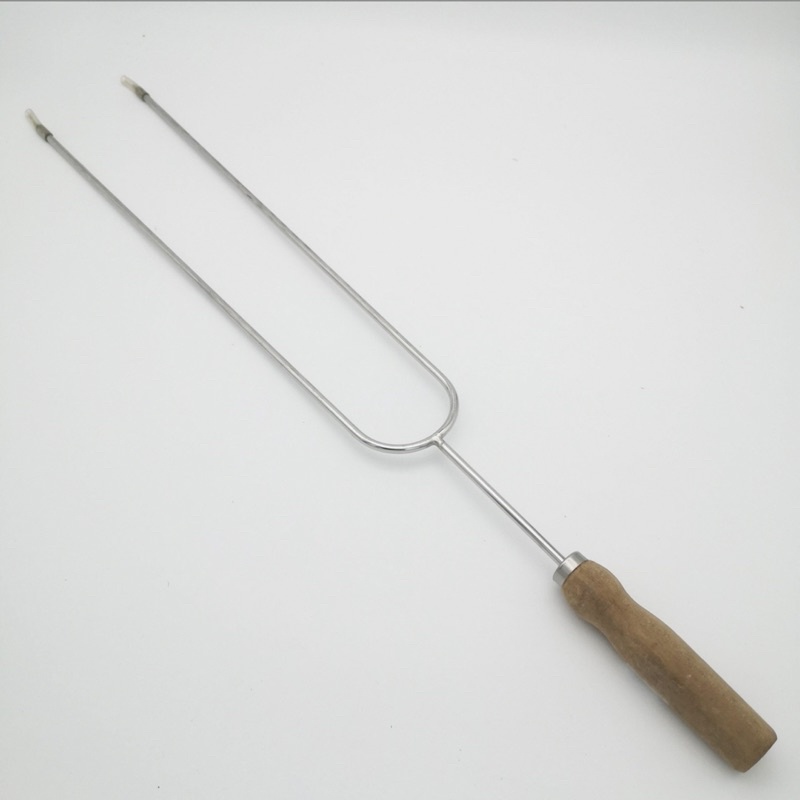 HORSE Stainless Steel U Shape BBQ Roaster Fork Wood Handle / Pipa Fork ...