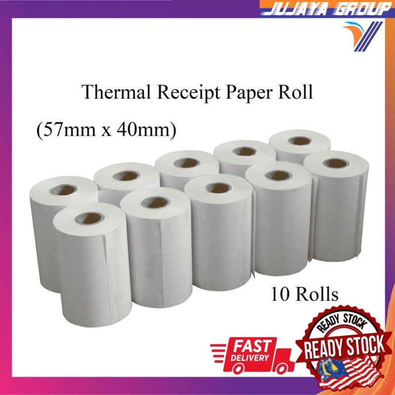 Topup / SRS / Portable Printer/Foodpanda Thermal Paper Roll 57mm x 40mm ...