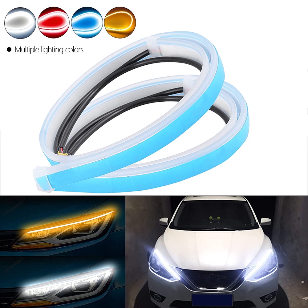 2pcs 12V Led DRL Daytime Running Lights Turn Signal DRL Led Strip Car Light Accessories Brake ...