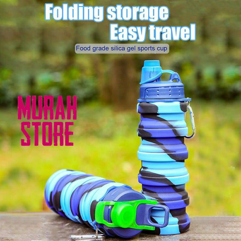 MS Viral Collapsible Water Bottle 500ML/Botol Air Camping Viral Boleh ...