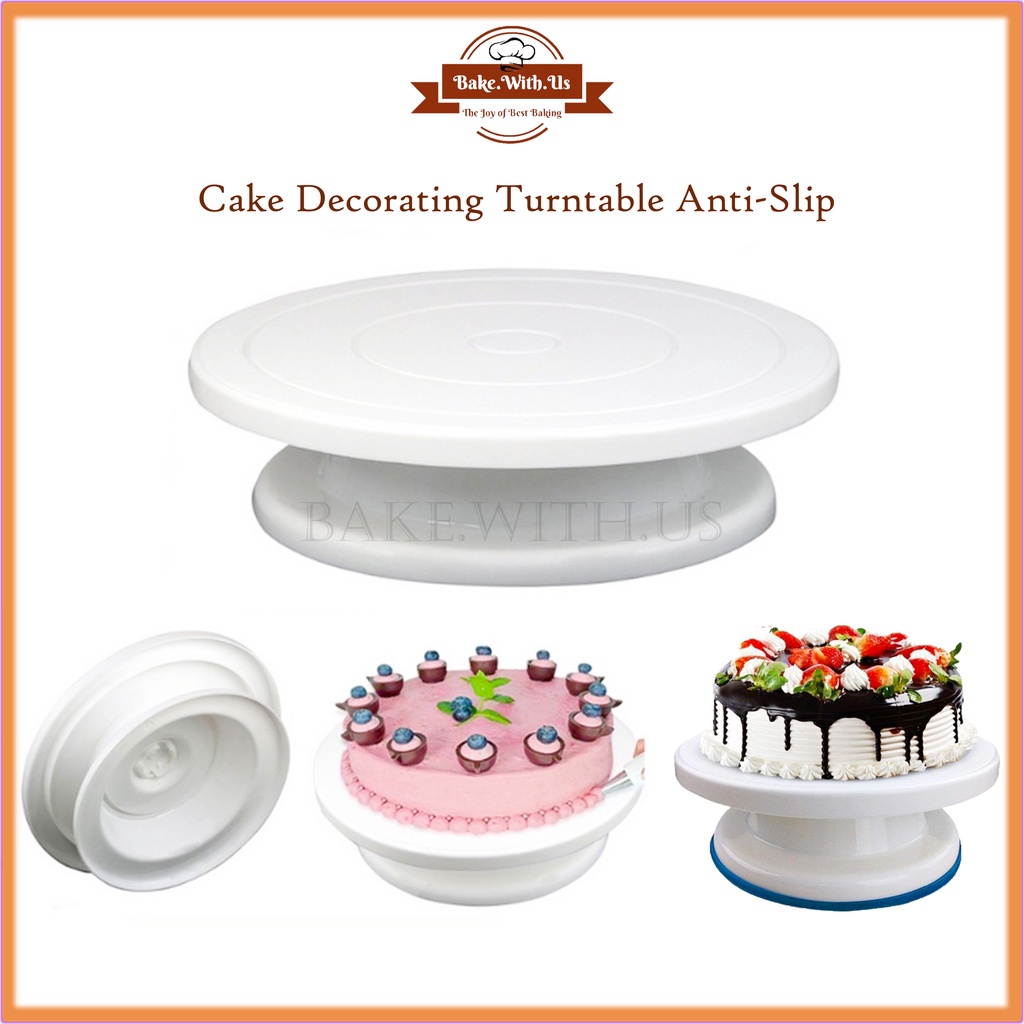 Plastic Cake Plate Turntable Rotating Anti-skid Round Cake Stand Cake ...