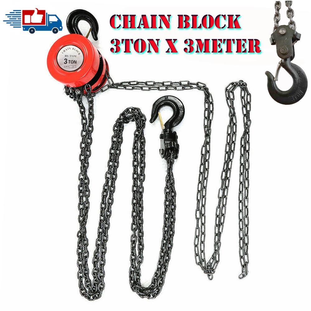 3TON MANUAL OPERATED CHAIN HOIST CHAIN BLOCK 3T X 3M (3 METER LIFTING ...