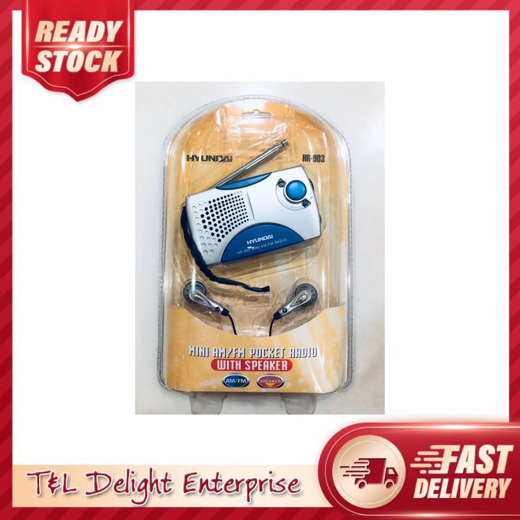 Hyundai mini am/fm stereo pocket radio with speaker HR-903 | Shopee Malaysia