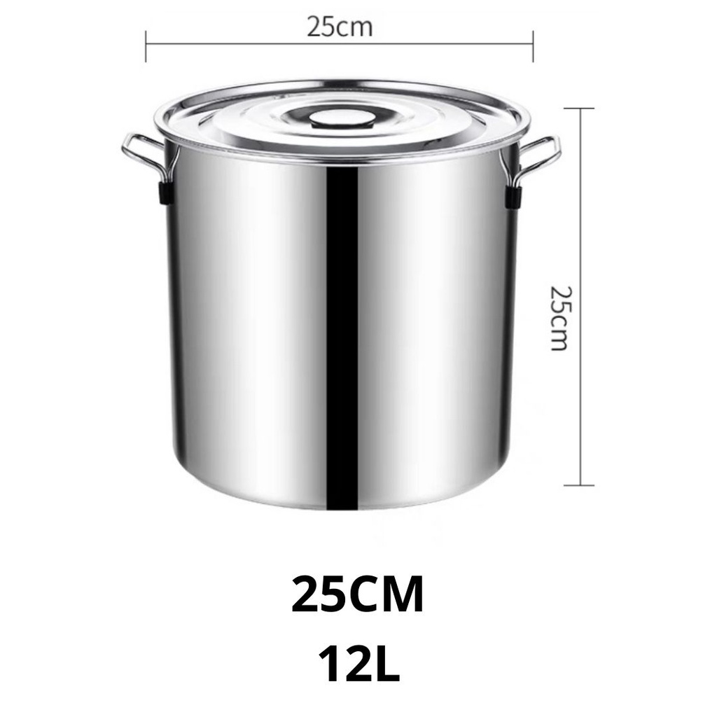 Stainless Steel Stock Pot Soup Pot (20cm-6L/25cm-12L) Suitable for ...