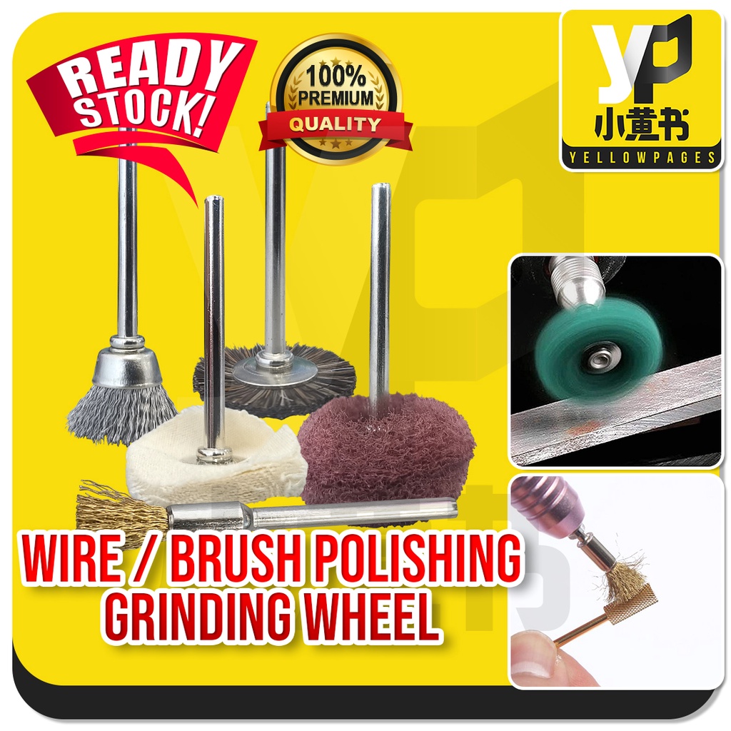 [ 3MM 1/8' ] Wire Brush Burr Grinding Head Brass & Stainless End / Cup ...