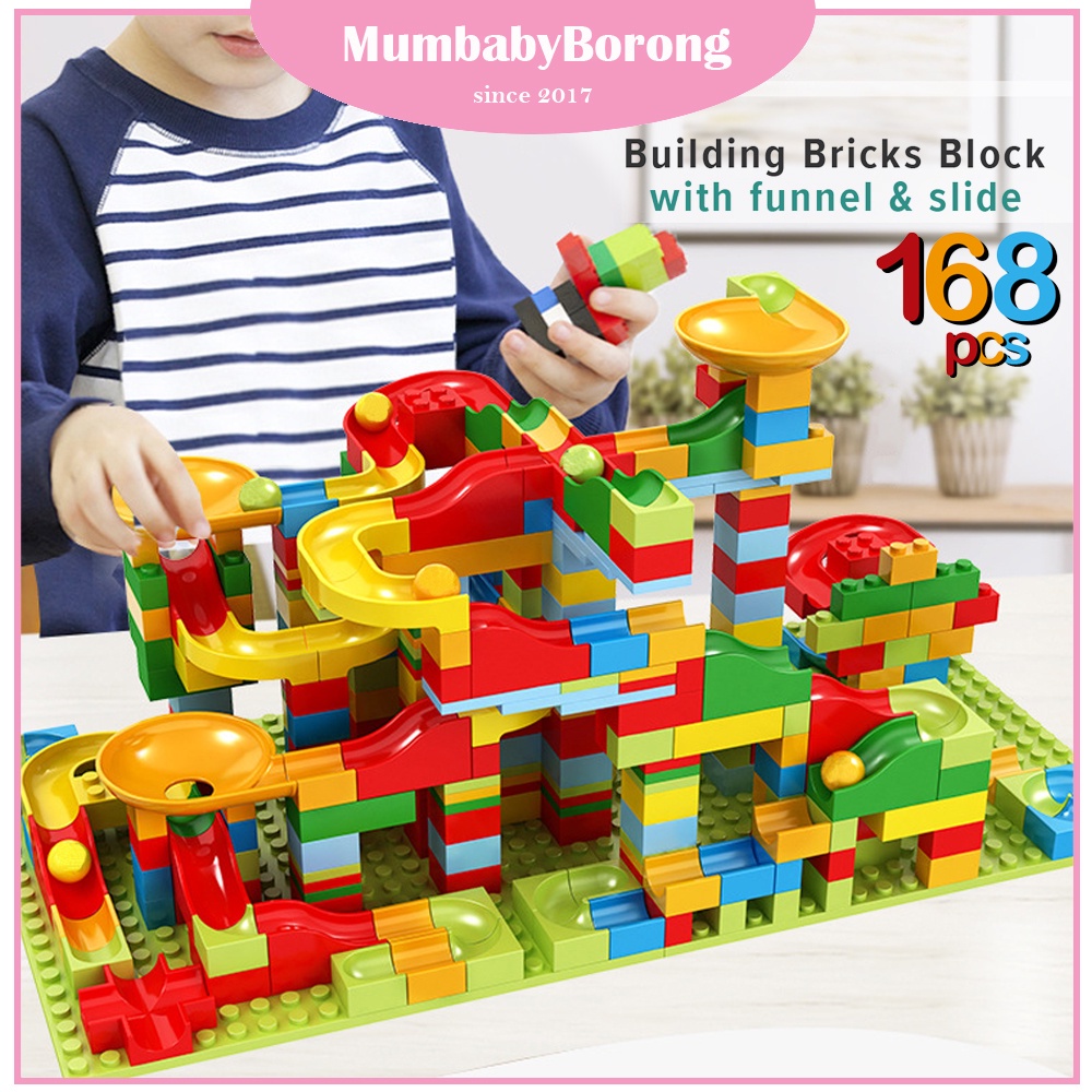 MB X7001 168 Pieces Building Bricks Block with Slide and Funnel For ...