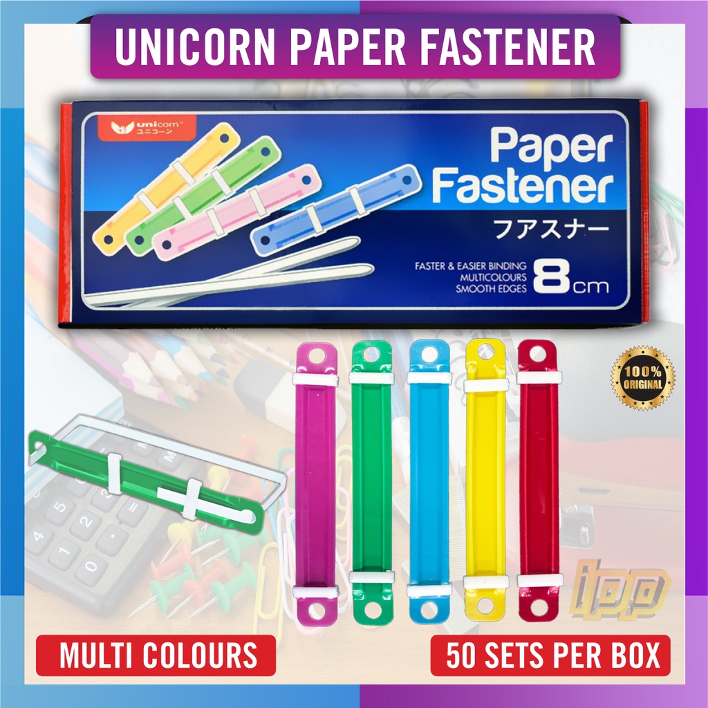 Paper Fastener / Colour Plastic Fastener (50set/Box) - Ready Stock ...