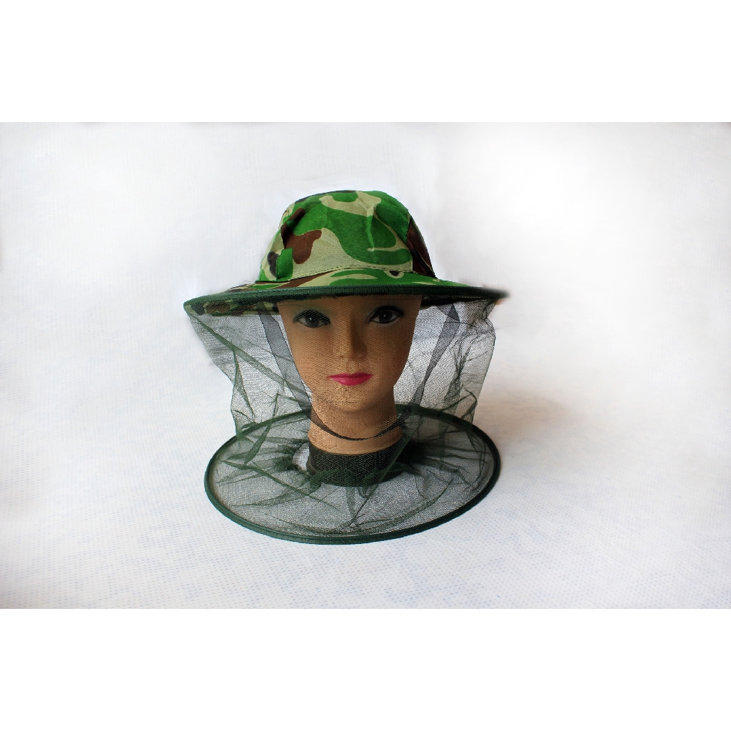 Mosquito Fly Insect Bee Fishing Mask Face Protect Hat / Topi Penutup ...