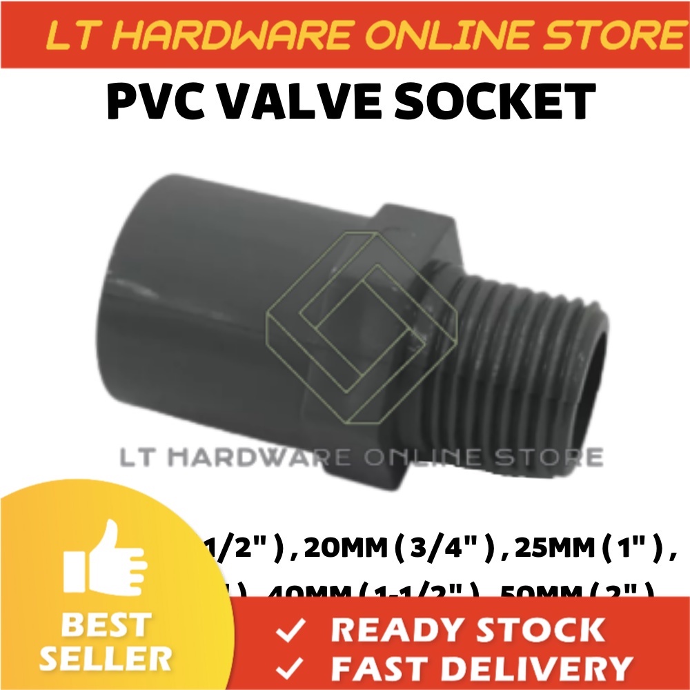 PVC PIPE FITTING VALVE SOCKET ( 15MM - 50MM ) (GREY/KELABU) | Shopee Malaysia