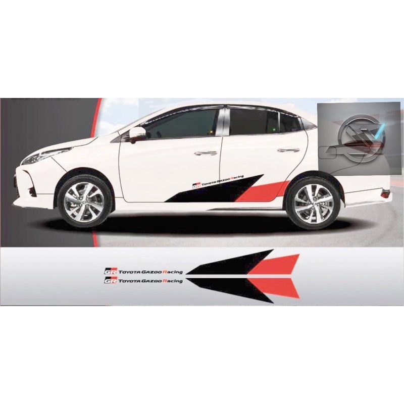 (Ready Stock) S840# 2pcs GR Toyota Gazoo Racing Car Side Body Vinyl ...