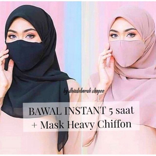 🆕 TUDUNG Instant Bawal + mask 😍 | Shopee Malaysia