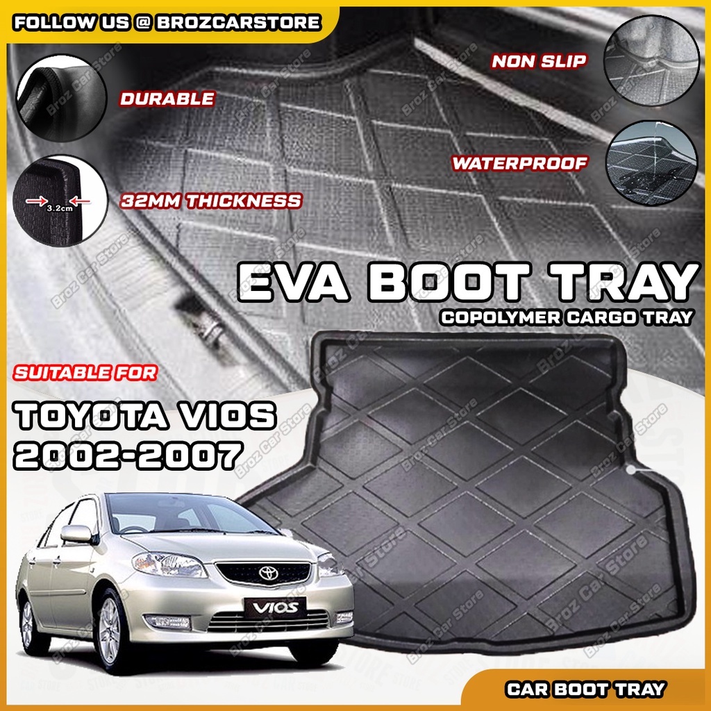 📥 For Toyota Vios 02-07 EVA Copolymer Car Boot Tray Luggage Cargo Trunk ...