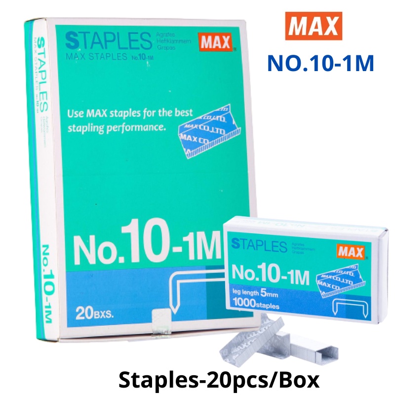 MAX STAPLER NO.10-1M / NO.3-1M STAPLER BULLET - 20pcs /Box | Shopee ...