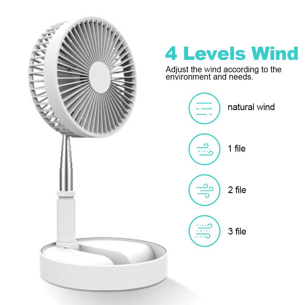 👍HOT SALE👍USB Charging Fan Folding Stand Fan Portable Telescopic Floor ...