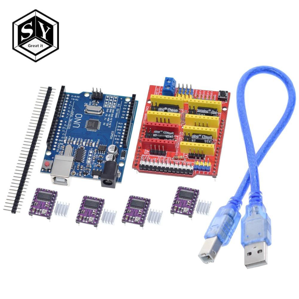 cnc shield V3 engraving machine 3D Printe+ 4pcs DRV8825 driver ...