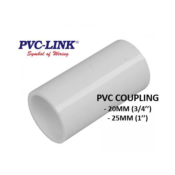 PVCLink PVC Socket / Coupling - 20mm or 25mm White Colour | Shopee Malaysia