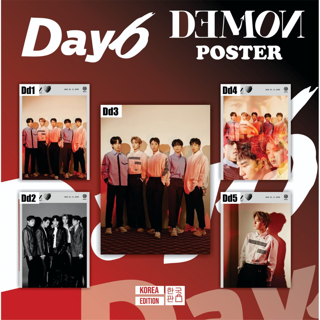 Poster Day6 Demon Album Kpop Wonpil Jae YoungK Dowoon Sungjin | Shopee ...