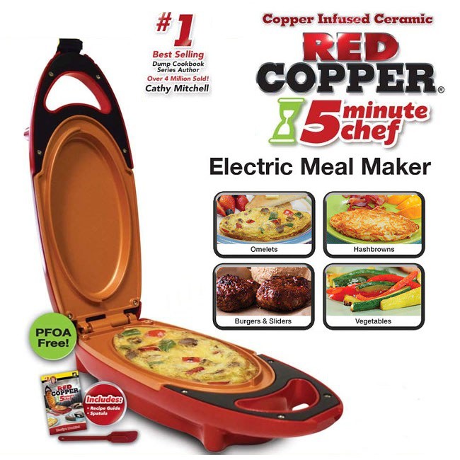 Red Copper 5 Minute Chef NonStick Electric Meal Maker Cooker | Shopee ...