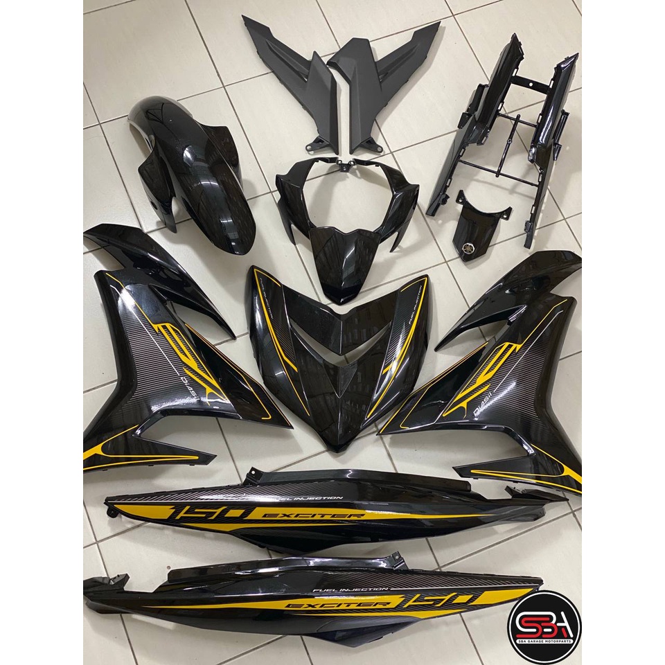 COVER SET Y15ZR V1 V2 MATELIC BLACK - RC KUNING COVERSET PREMIUM ...