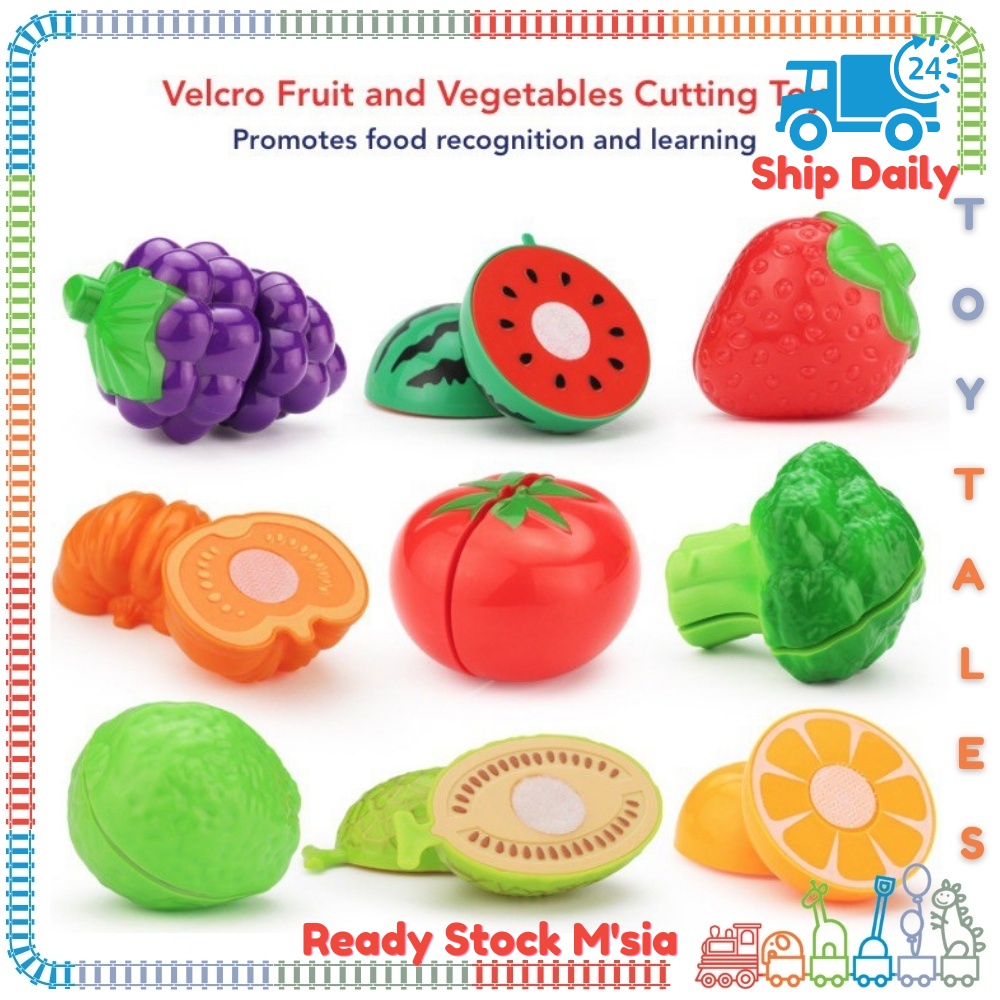 Velcro Fruit and Vegetables Kitchen Cutting Game Child Kids Cooking Toy ...