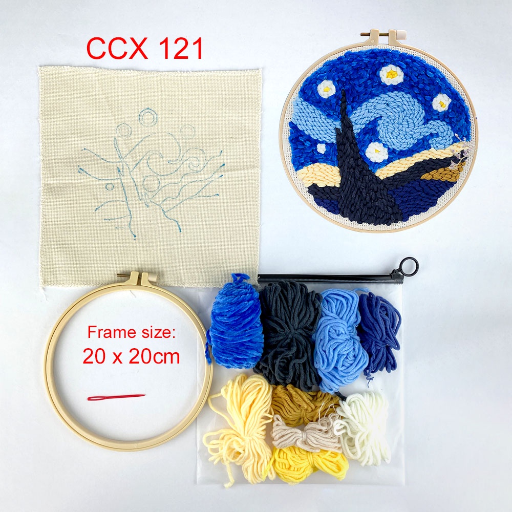 IsALifestyle DIY Punch Poke Needle Work Embroidery Pen Hoop Children ...