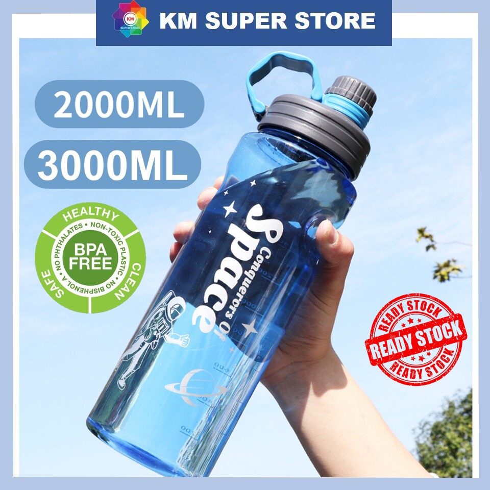 Botol Air Kapasiti Besar 2000ml / 3000ml | Mudah Dibawa, Sesuai untuk Gym & Outdoor | Shopee ...