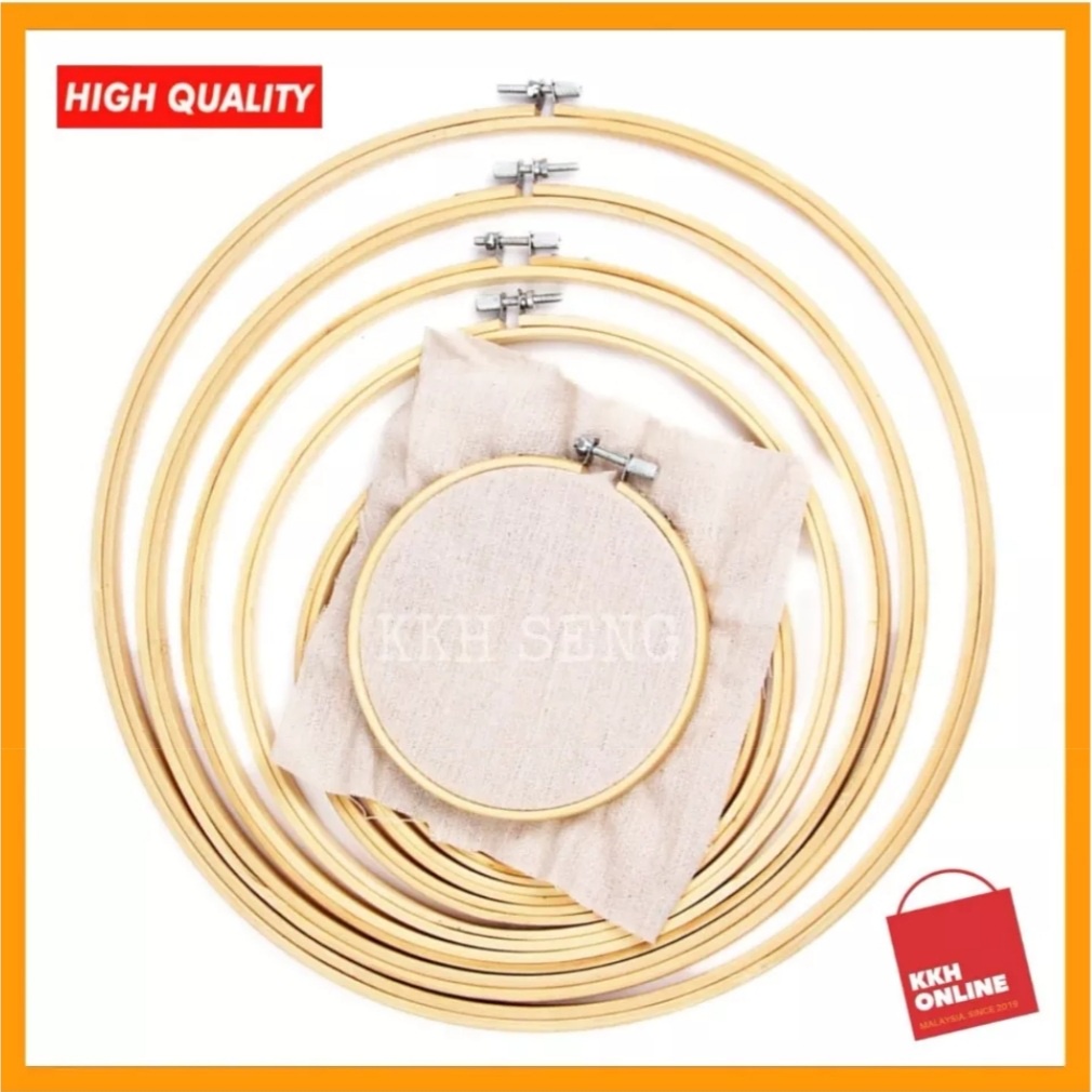 Wooden Cross Stitch Embroidery Ring #Ram Sulam Kayu #十字绣固定圈 | Shopee ...