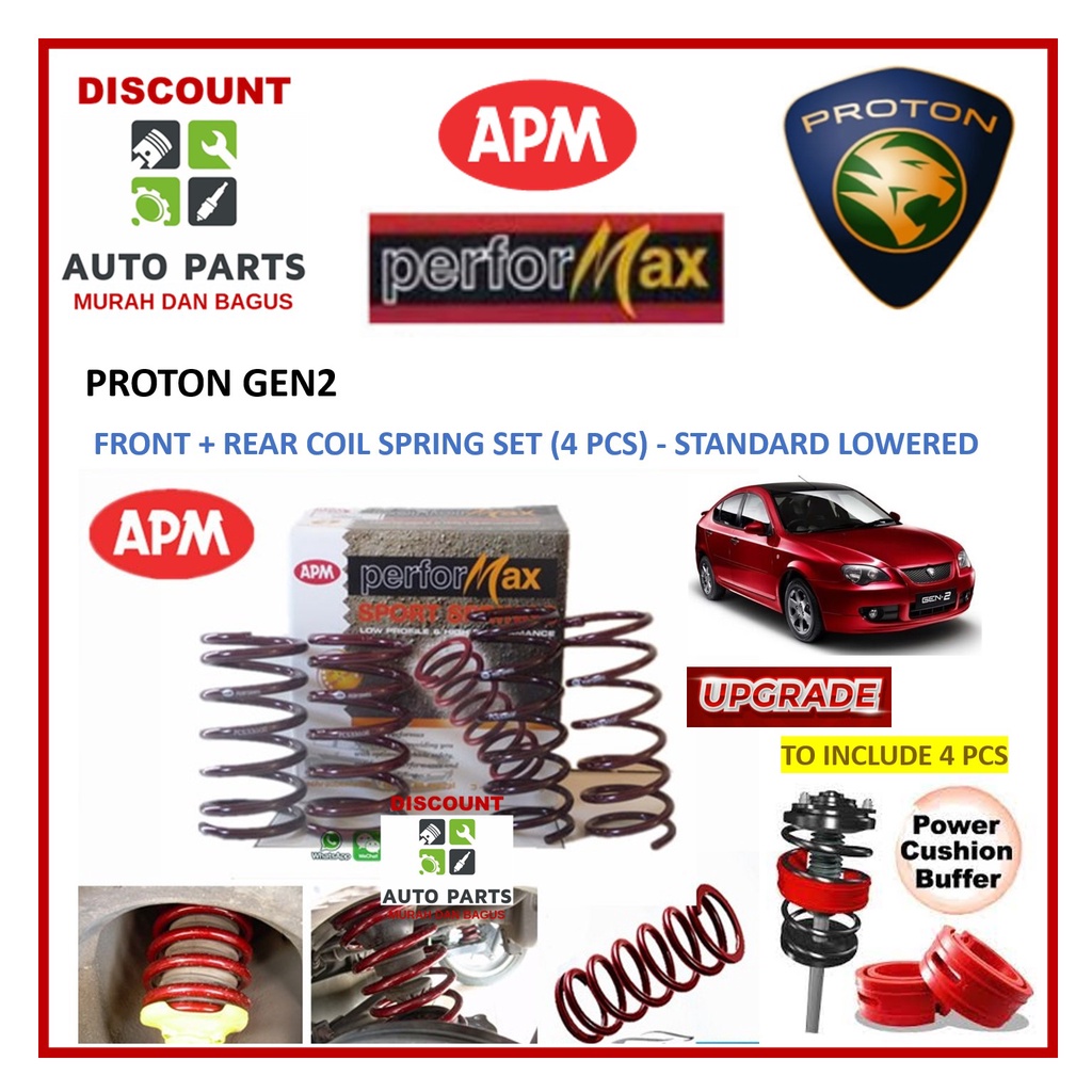 🔥 APM PERFORMAX 🔥 LOWERED COIL SPRING SET WITH POWER CUSHION BUFFER ...