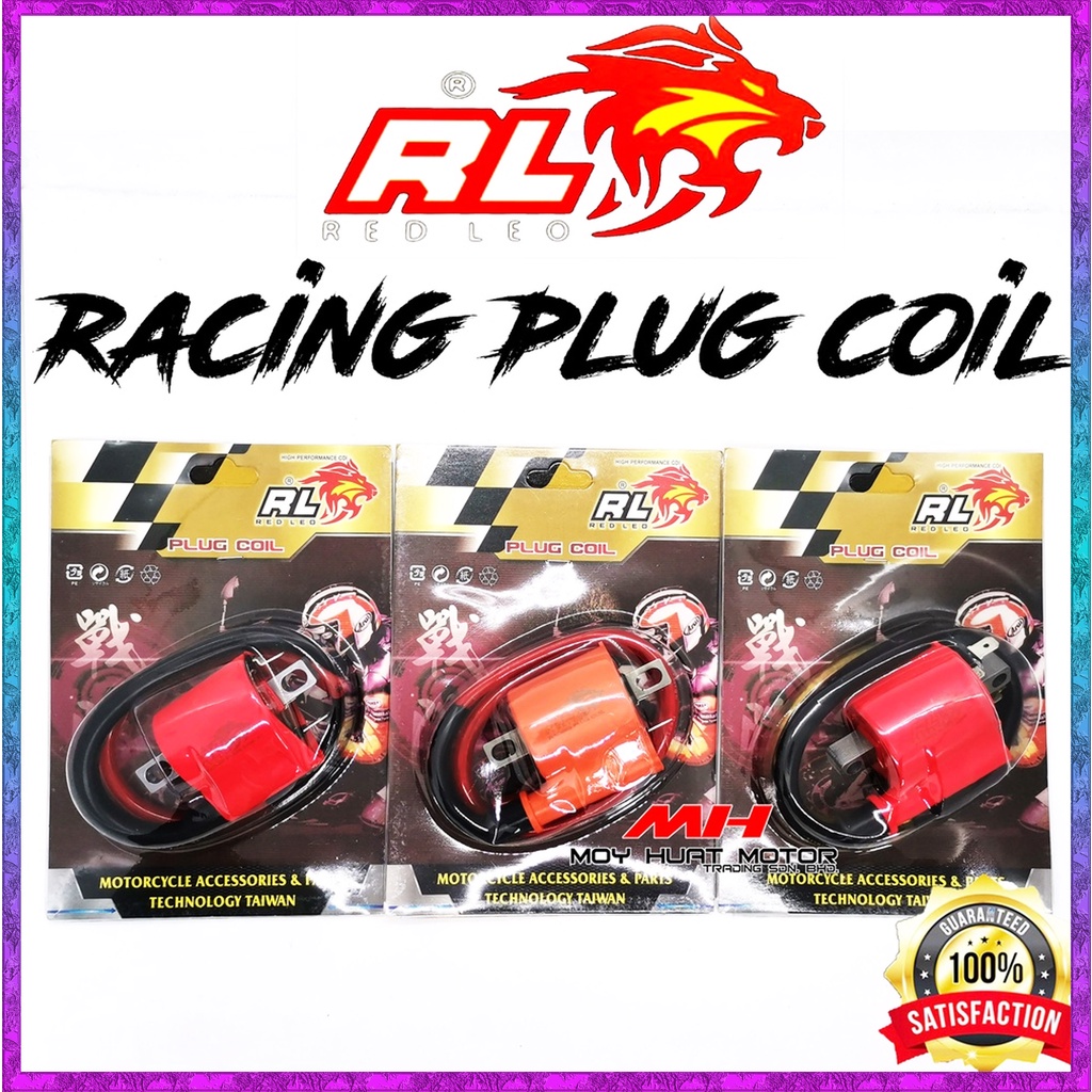 CLEAR STOCK 100% Original Red Leo Racing Plug coil Honda Yamaha Y15ZR LC135 V2 V3 V4 V5 V6 RS150 ...