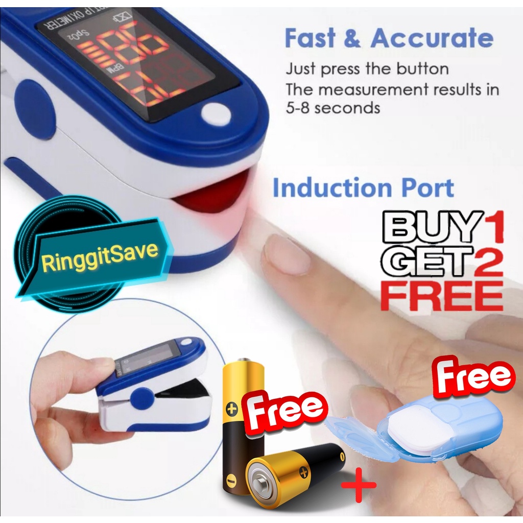 (Ready Stock)Finger Pulse Oximeter Rate Perfusion Index SPO2 Blood-oxygen Data Measurement TFT ...