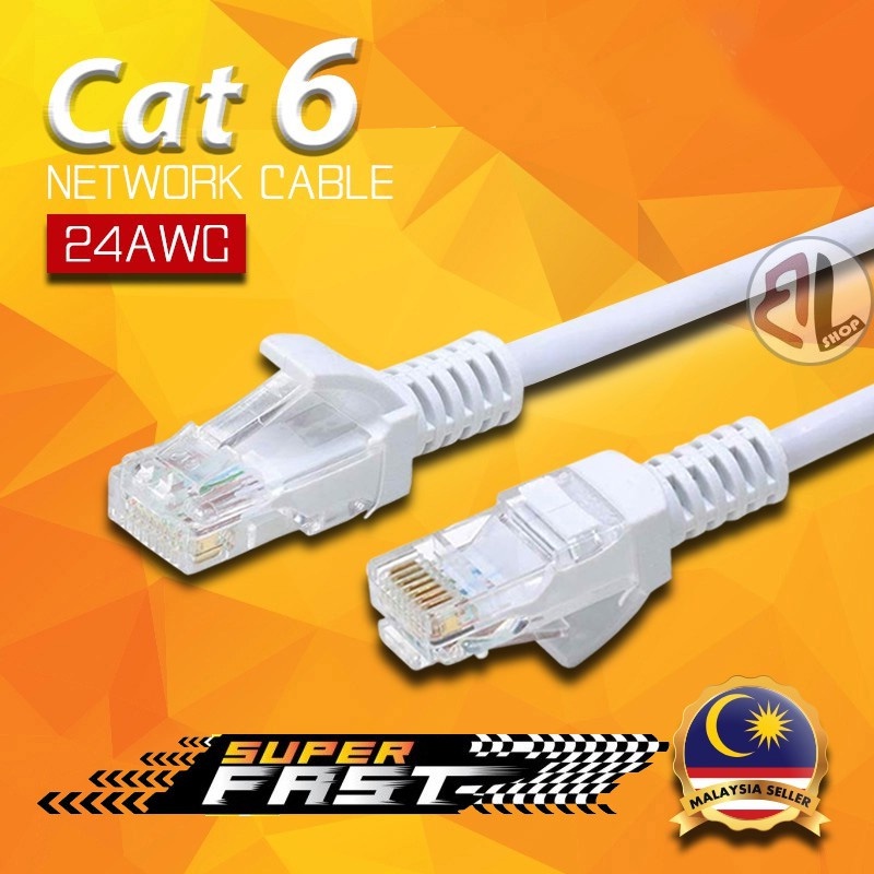 Premium RJ45 Cat 6 / Cat6 Ethernet Patch / LAN Cable high-speed data transfer | Shopee Malaysia