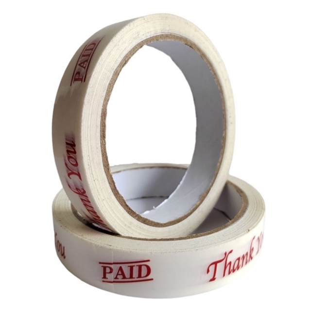 Thank You & Paid Printing tape 18mm X 45meter X 50micron (1 Roll ...
