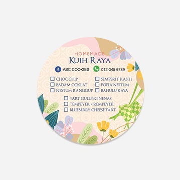 STICKER KUIH RAYA, STICKER GIFT RAYA, STICKER DOORGIFT RAYA, SELAMAT ...