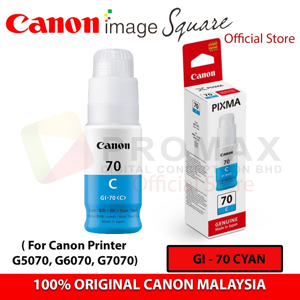 Canon Original GI-70 Bottle Ink Black Cyan Magenta Yellow GI70 GI 70 for GM2070 G5070 G6070 ...