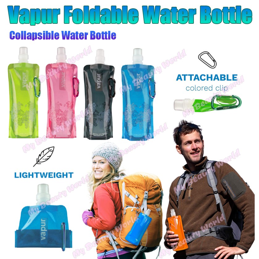 Vapur Foldable Collapsible Water Bottle 480ml / Travel Gym Camping ...