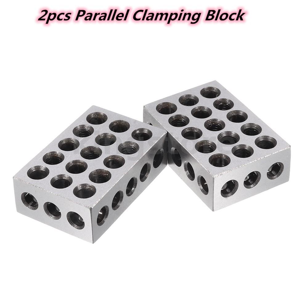 hifit 2pcs 25x50x75mm Blocks 23 Holes Parallel Clamping Block Milling ...