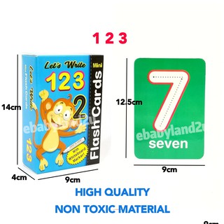 Early Learning Rewritable Flash Card ABC Alphabets Number Writing Card ...