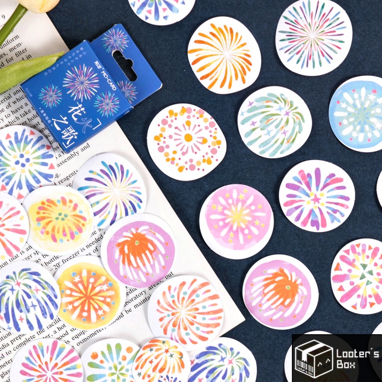 46 Pcs Colorful Fireworks Festival Sticker Pack for Journal Planner ...