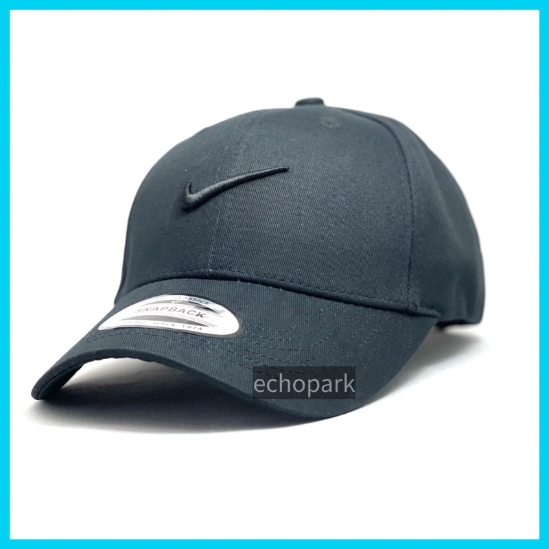NIKE Swoosh Logo ALL BLACK Baseball Cap | Shopee Malaysia