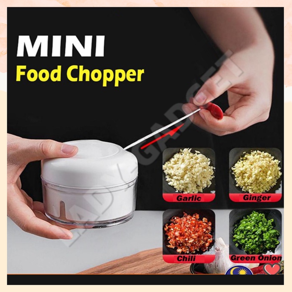 Manual Mini Food Garlic Chopper Hand Pull Blender Processor Vegetable ...