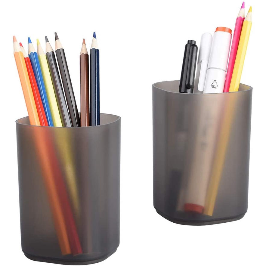 ( ROUND ) PEN HOLDER PLASTIC SIMPLE / Bekas Pencil STORAGE STATIONERY ...