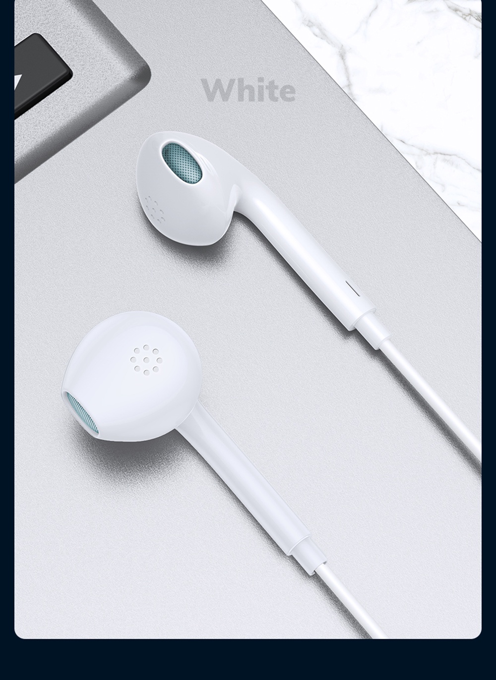 New TOPK F20 In-Ear Wired Earbuds with Volume Control, Microphone, and ...