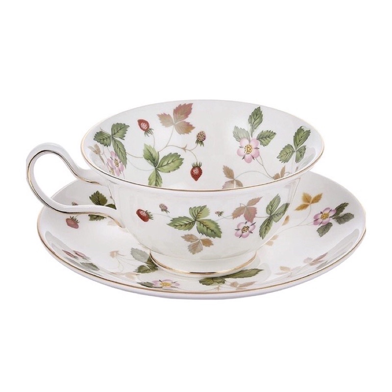 Wedgwood Wild Strawberry Tea Cup and Saucer Peony Fine Bone Chinese ...